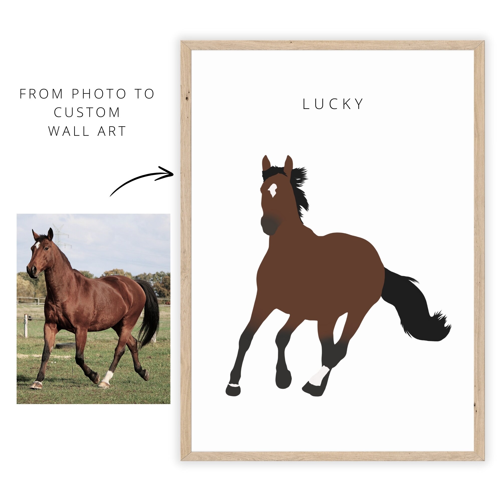 Custom Horse Art Custom Horse Gift Custom Horse Wall Art Horse ...