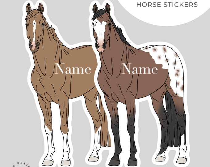 Customizable Horse Sticker Personal Decal Gift for Equestrian Handmade ...