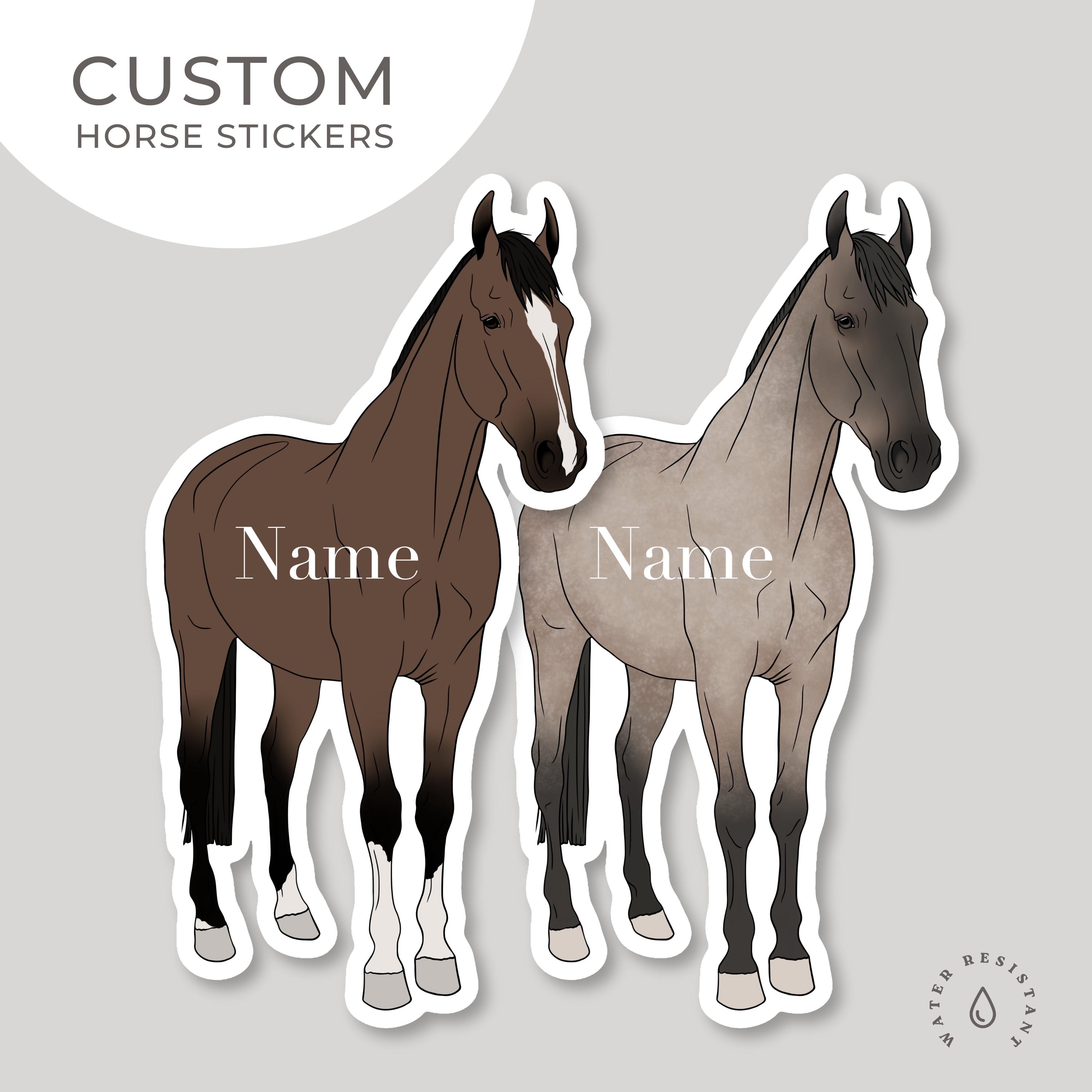 Custom Horse Sticker | Horse Decal | Personalized Equine Sticker ...