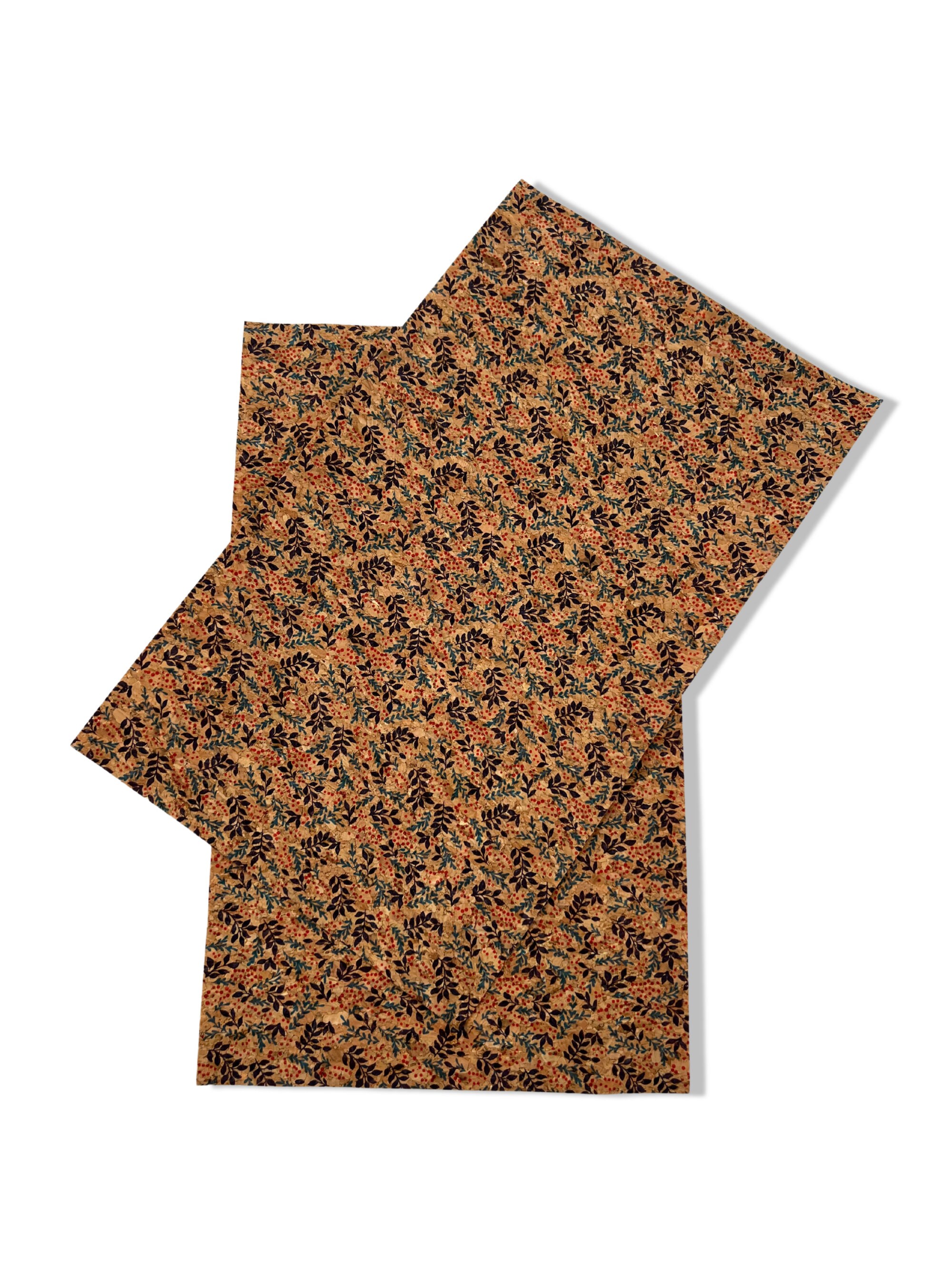 CORK Print Flower Design Thin Wood Leather Sheets 7.7x13 - Etsy