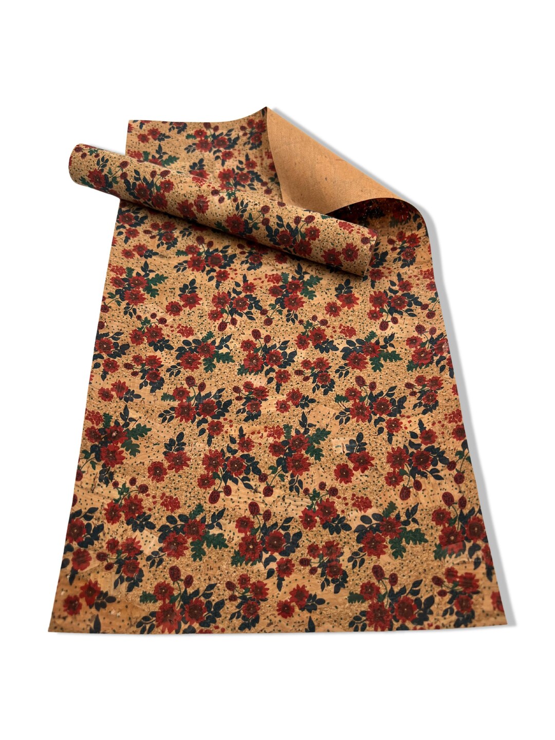 CORK Print Flower Design Thin Wood Leather Sheets 7.7x13 DIY Hair Bows ...