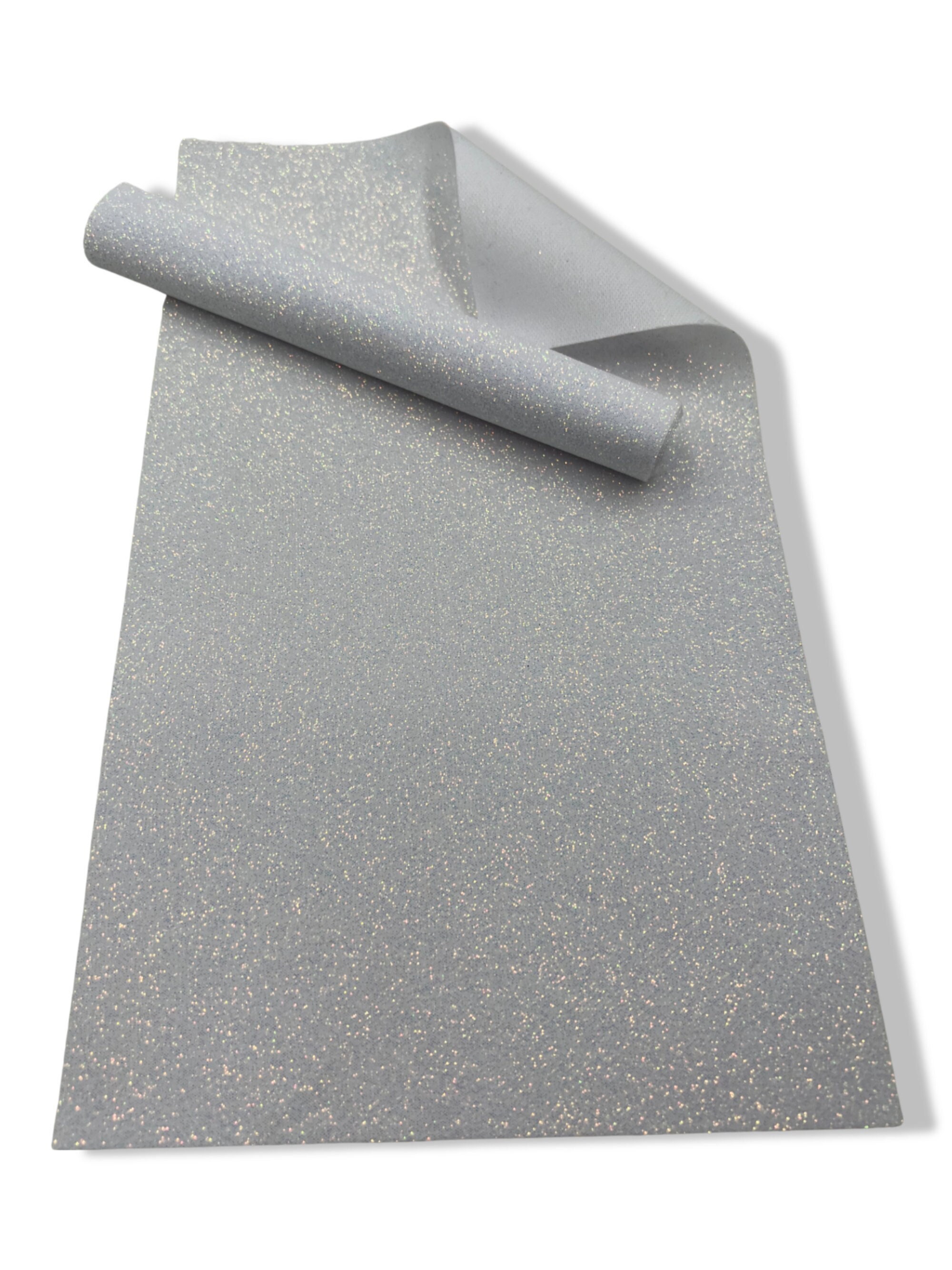 Thin Fine Glitter White Color Fabric Leather Sheets 7.7x13 DIY Hairbows, Belts , Making Earrings ...