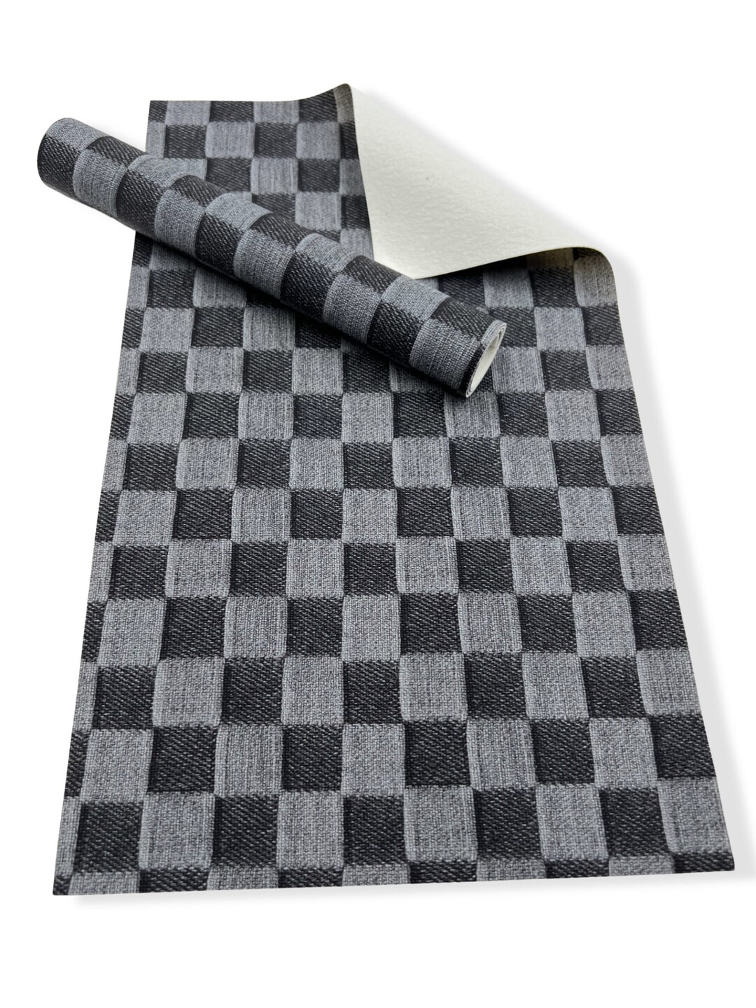 SQUARE Design & CHEKERS Design Black Textured Faux Leather Sheets 7 ...