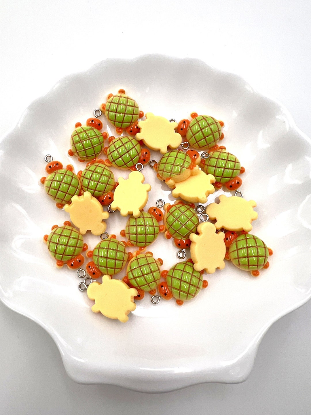 TURTLES Resin Flat Back Embellishments - Making Earing , Necklace , Key ...