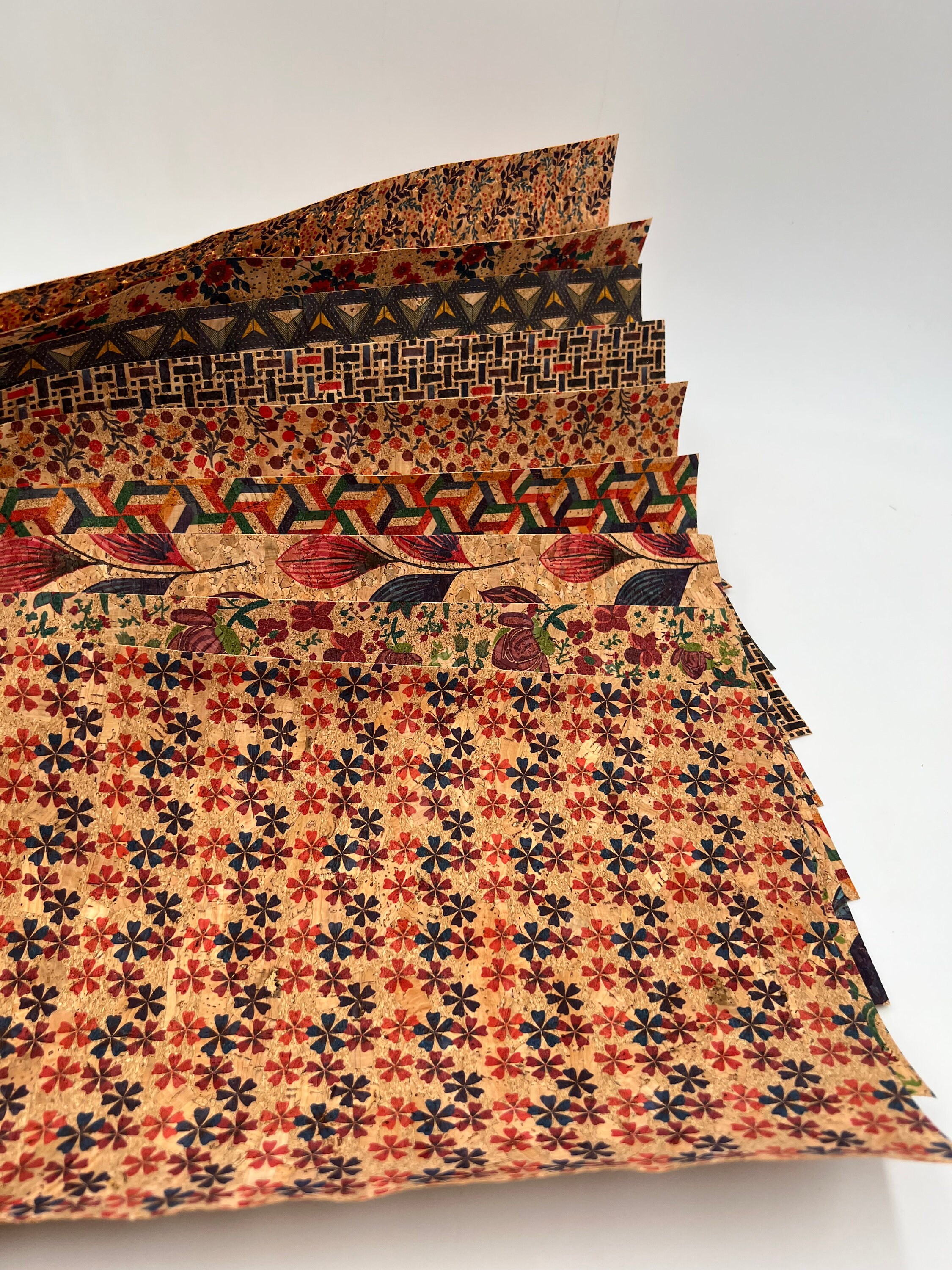 CORK Print 9 Design Thin Wood Leather Sheets 7.7x13 - Etsy