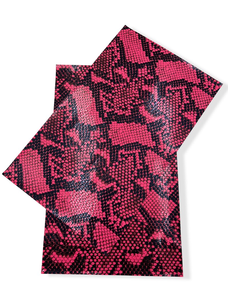 SNAKE Design Rose Red Color Textured Faux Leather Sheets - Etsy