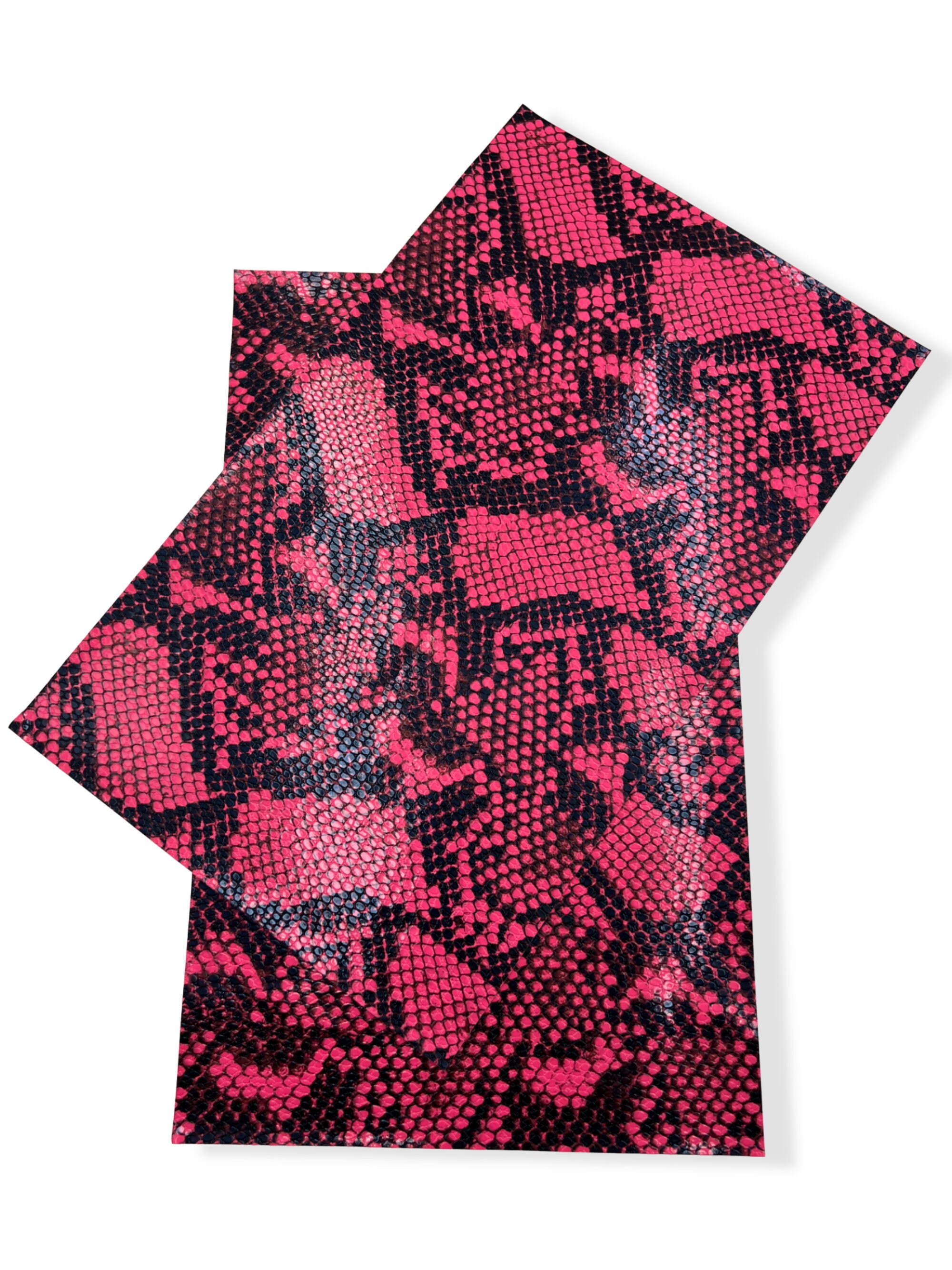 SNAKE Design Rose Red Color Textured Faux Leather Sheets - Etsy