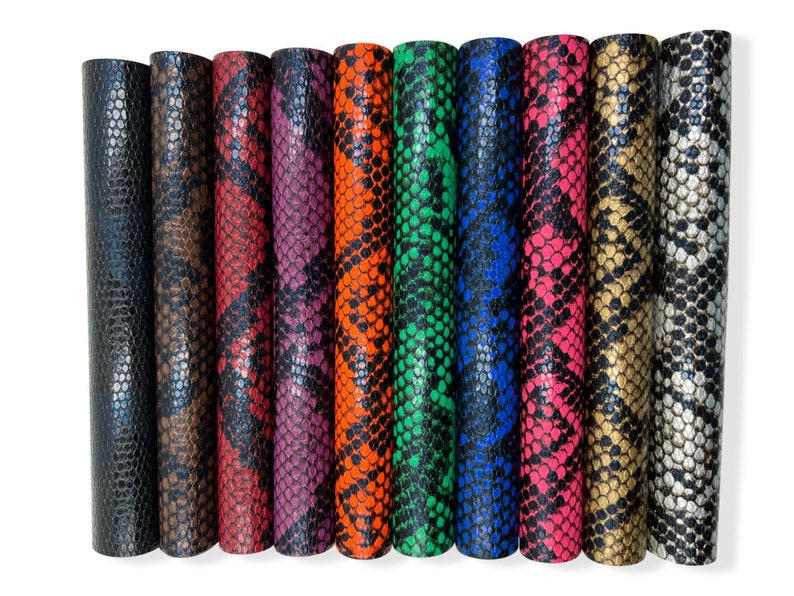 SNAKE Design Rose Red Color Textured Faux Leather Sheets - Etsy