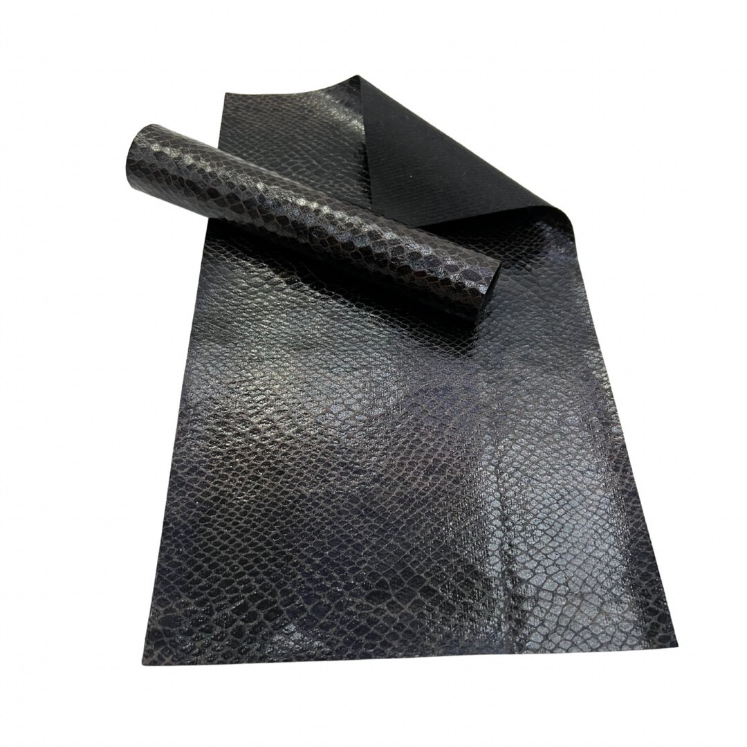 SNAKE Design and Textured Faux Leather Sheets Black SNAKE Faux Leather ...