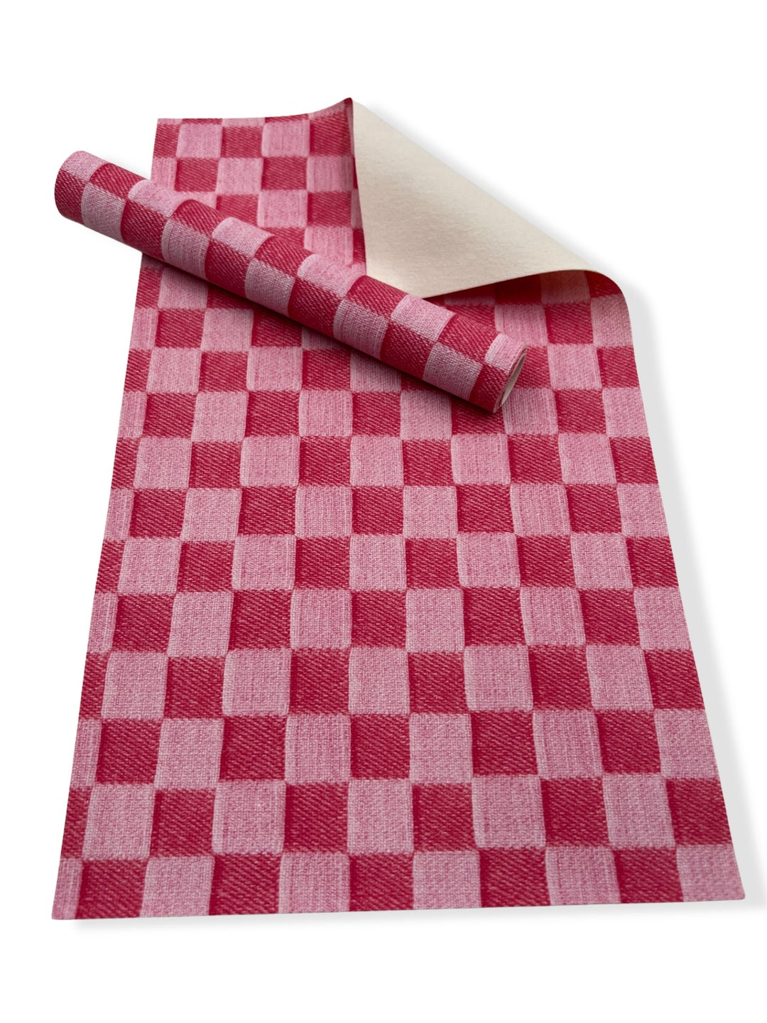 SQUARE Design & CHEKERS Design Pink Textured Faux Leather Sheets 7.7x13 ...