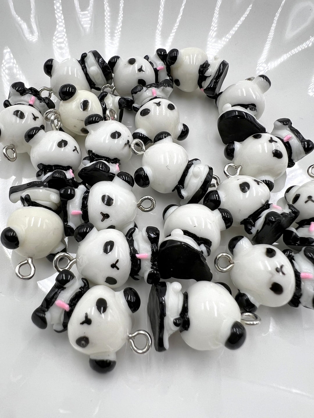 PANDA Resin Flat Back Embellishments Making Earing , Necklace , Key of ...