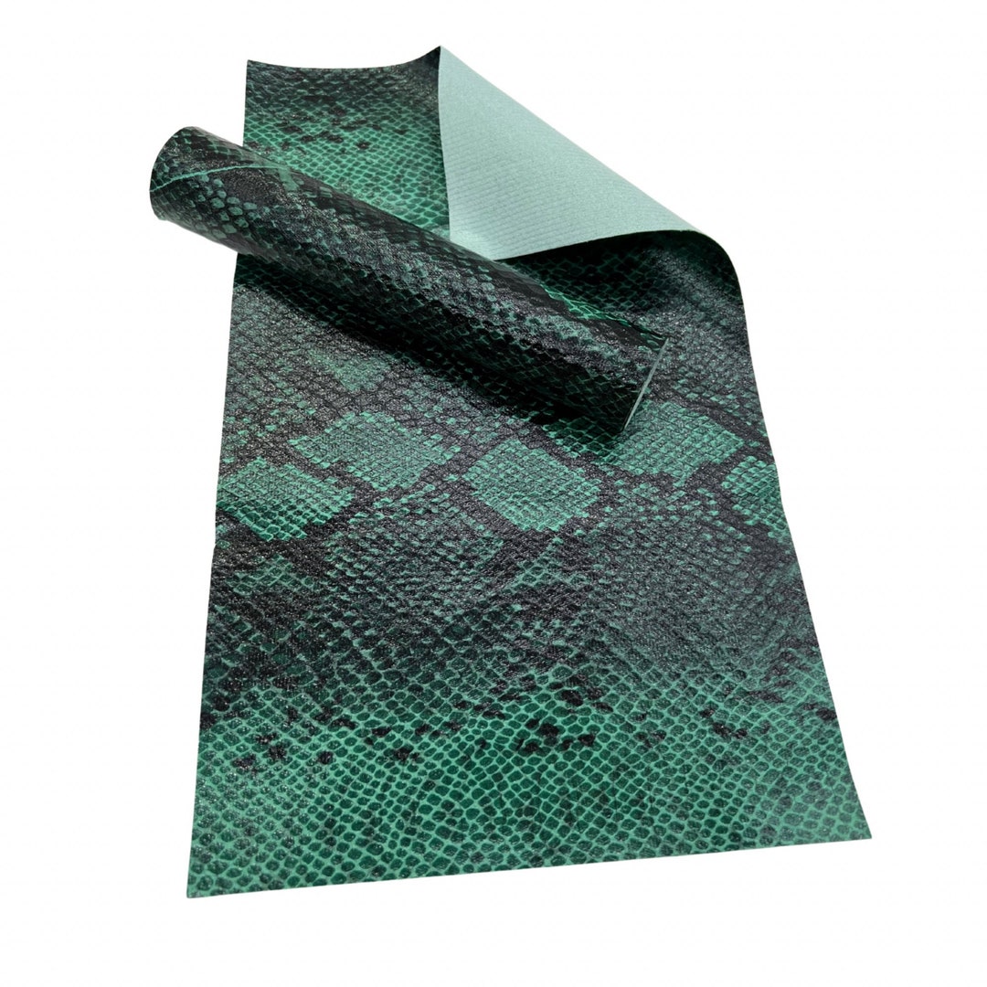 SNAKE Design and Textured Faux Leather Sheets - Green SNAKE Faux ...