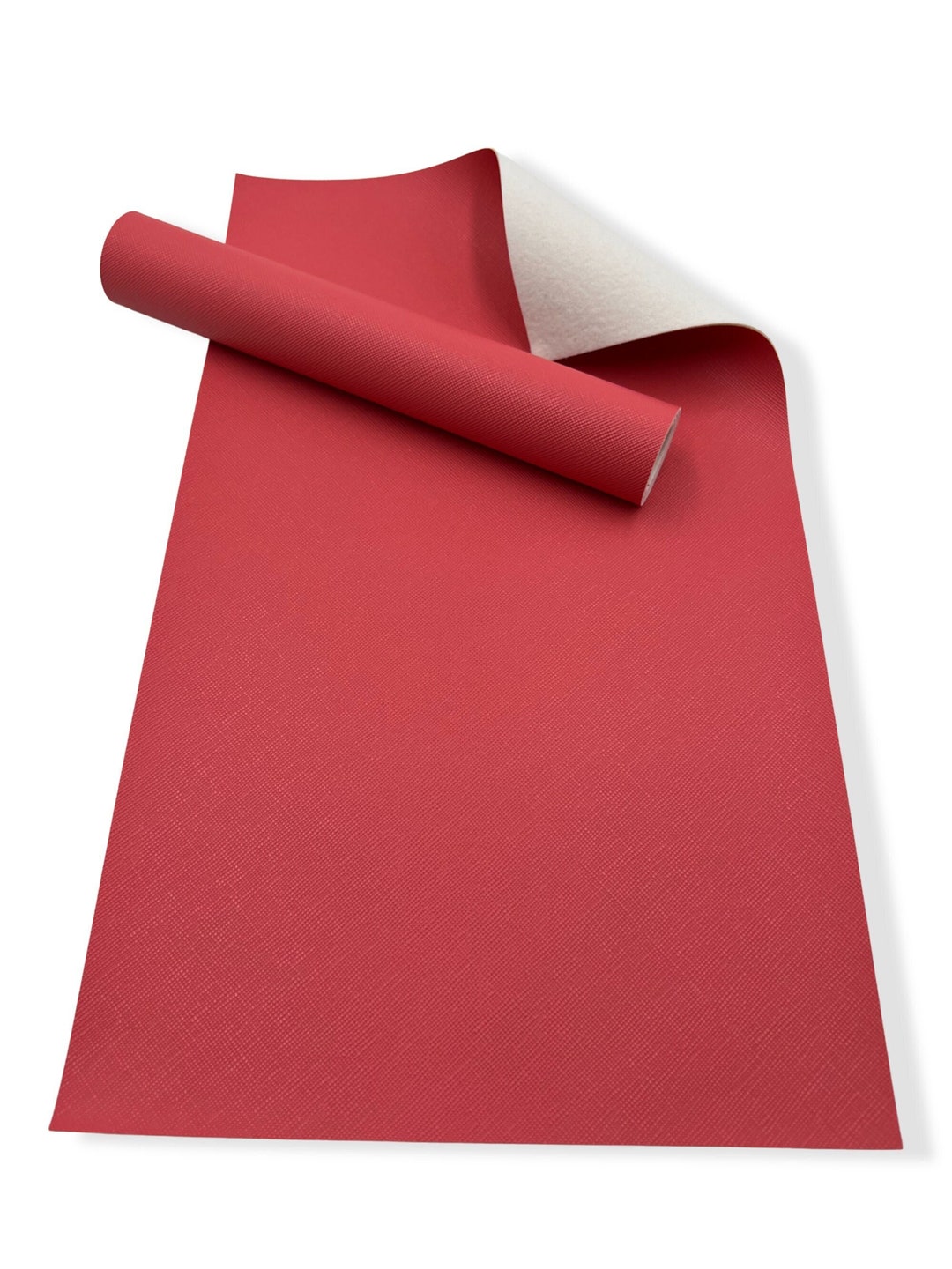 TEXTURED Design Watermelon Red Color Faux & Vegan Leather Sheets 7.7x13 ...