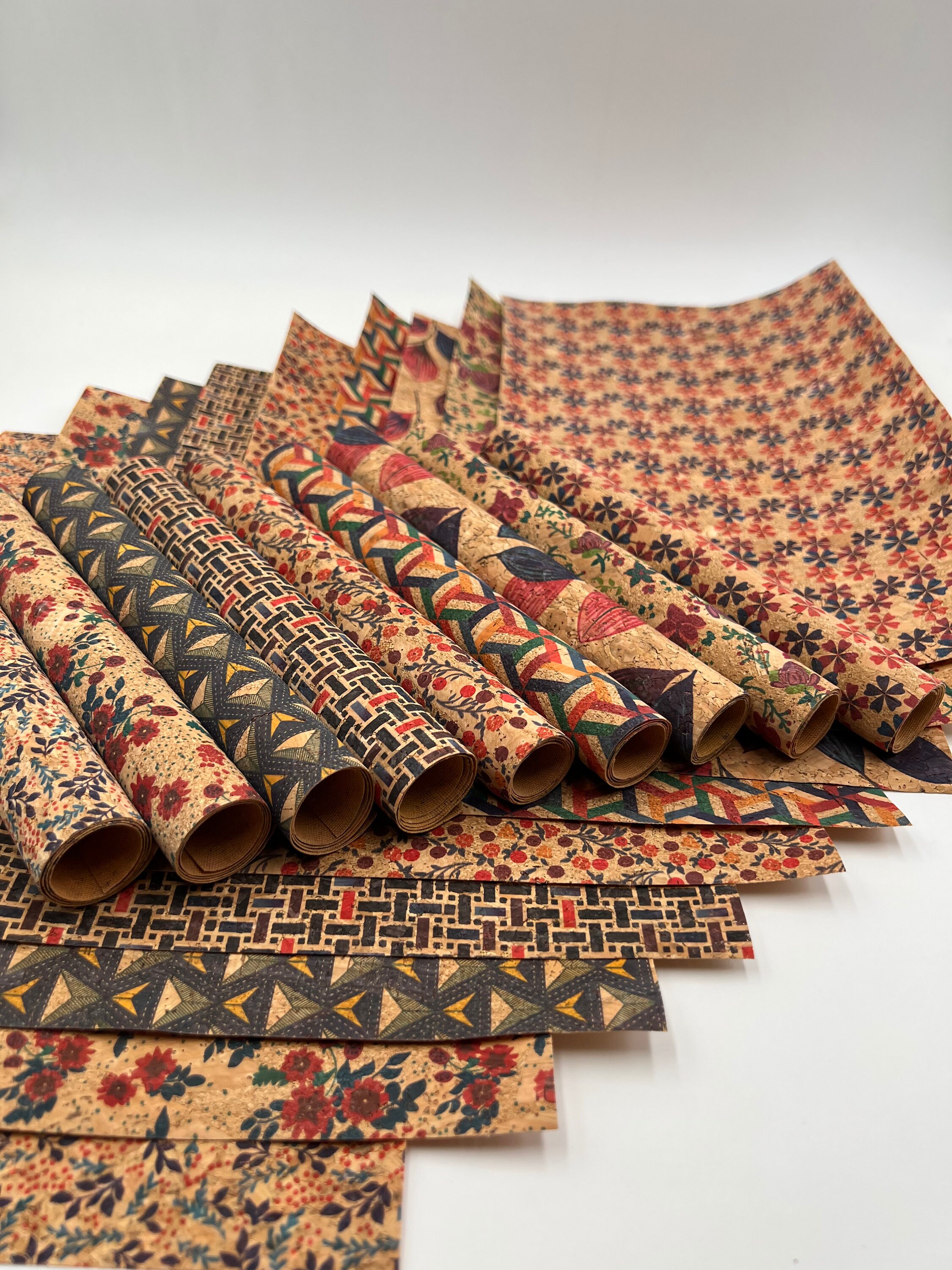 CORK Print 9 Design Thin Wood Leather Sheets 7.7x13 - Etsy