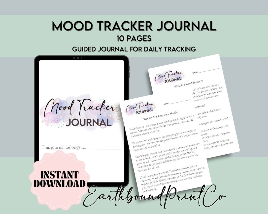Mood Tracker, Daily Planner, Mood Journal, Self Care Kit, Worksheets ...