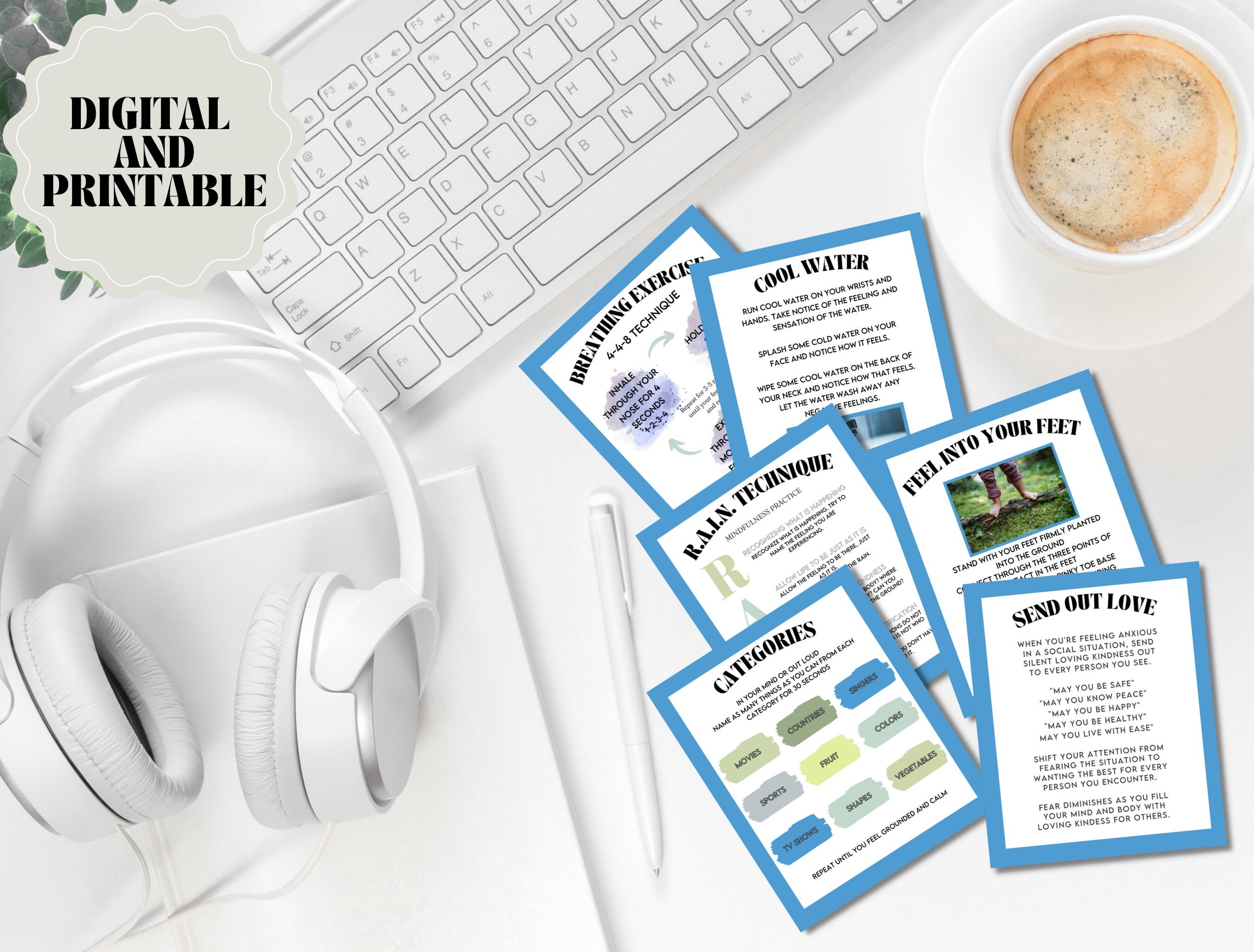 Grounding Techniques Coping Skills Cards Anxiety Cards - Etsy Australia