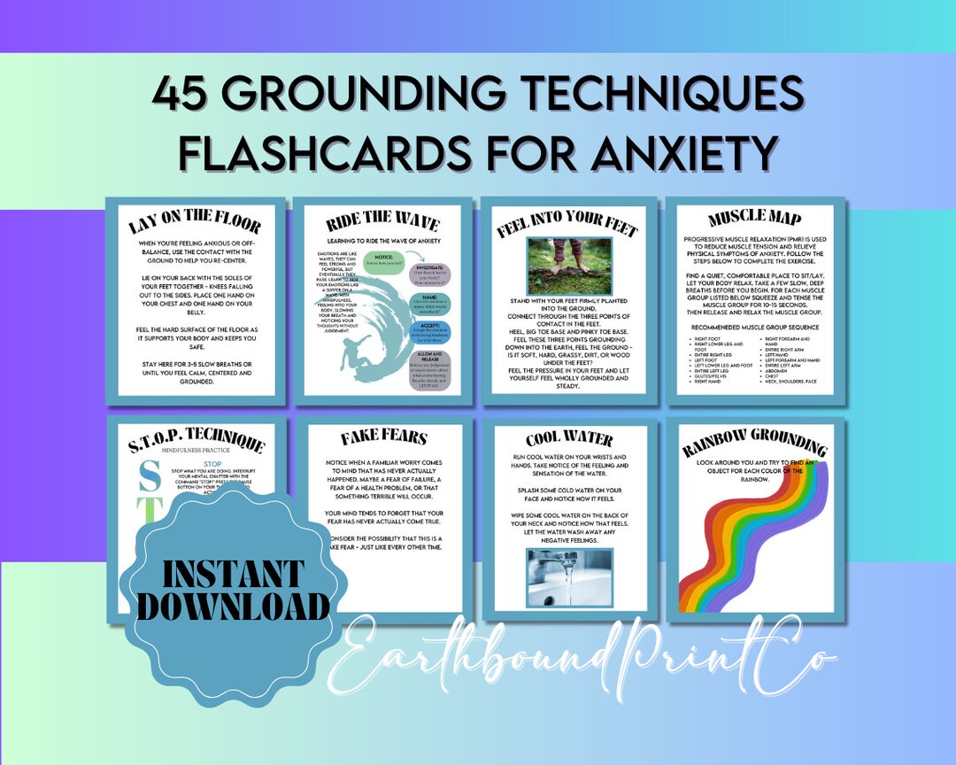 Grounding Techniques, Coping Skills Cards, Anxiety Cards, Calming ...