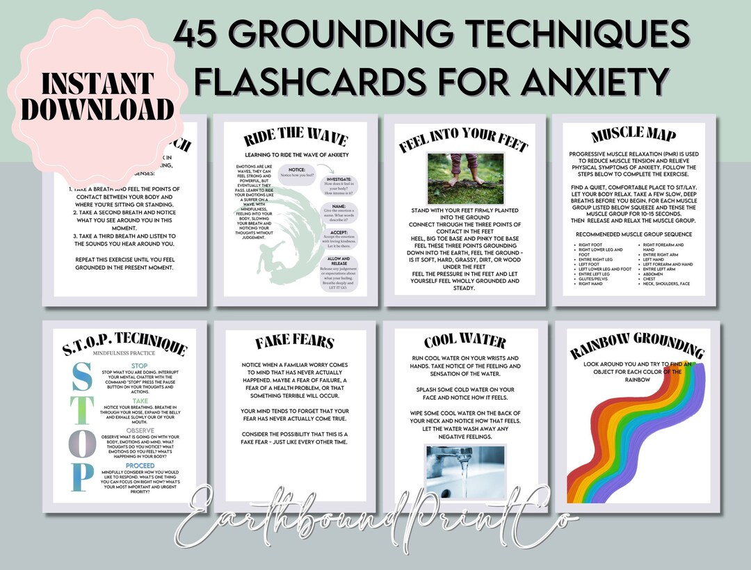 Grounding Techniques, Coping Skills Cards, Anxiety Cards, Calming ...
