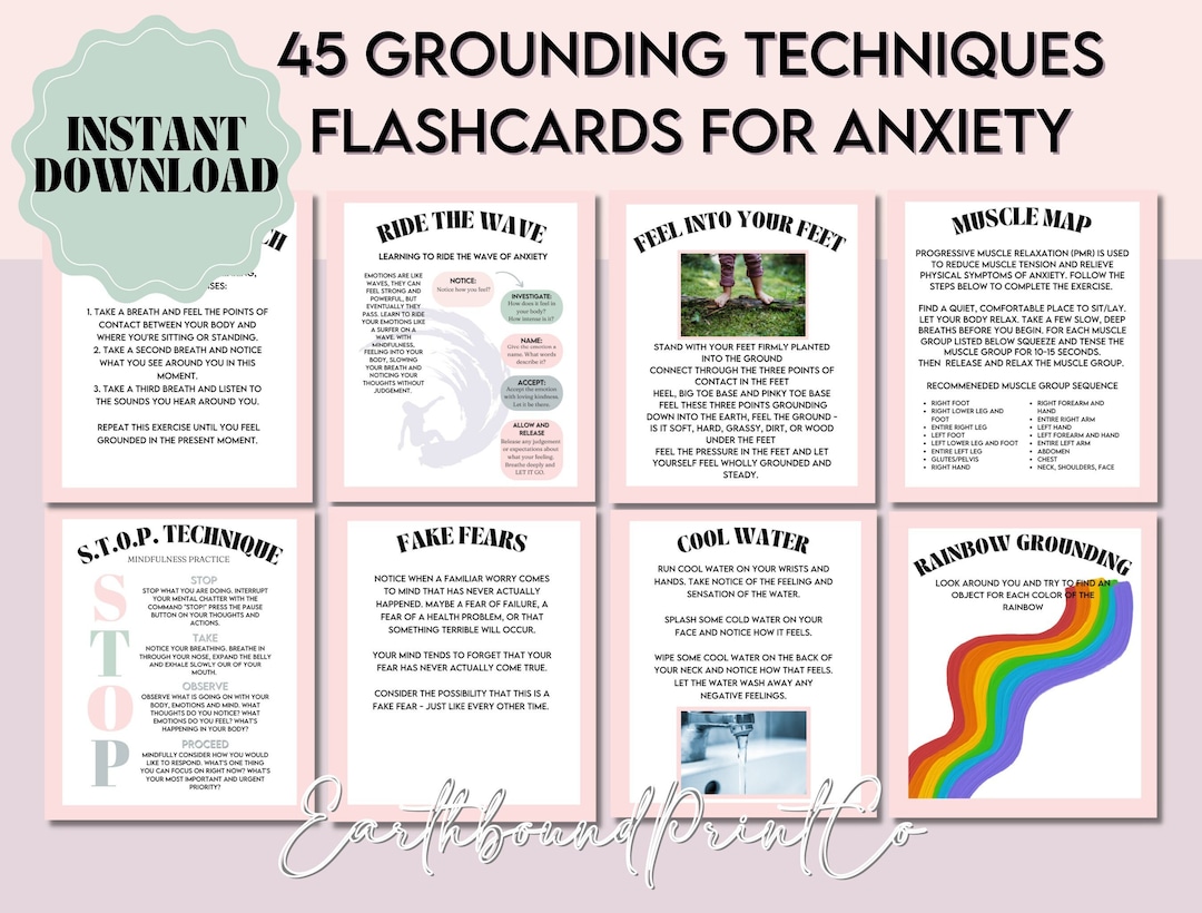 Grounding Techniques, Coping Skills Cards, Anxiety Cards, Calming ...