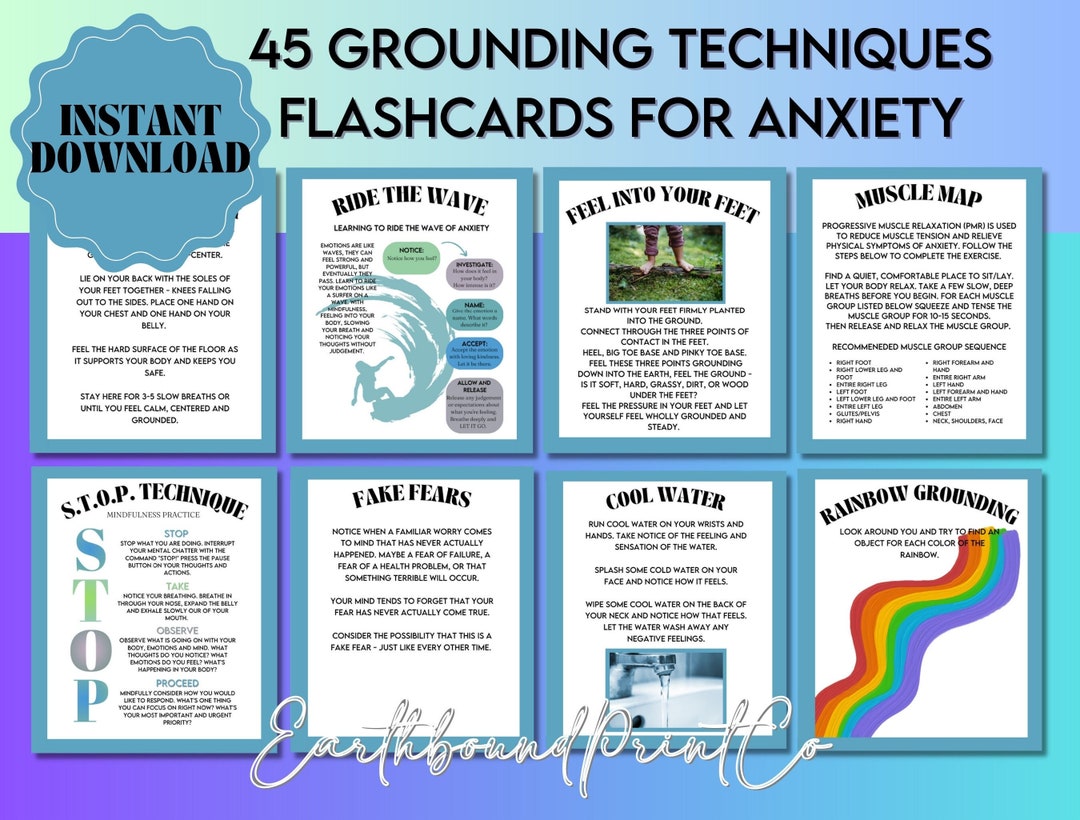 Grounding Techniques, Coping Skills Cards, Anxiety Cards, Calming ...