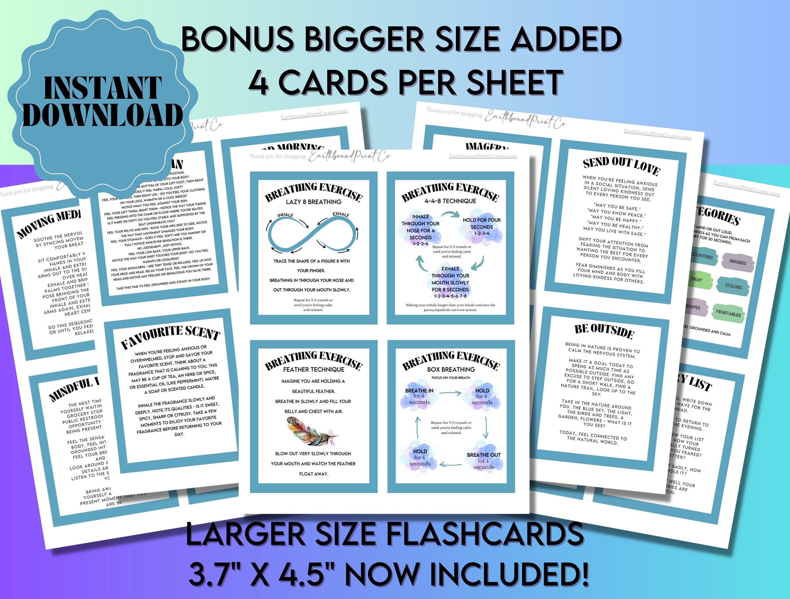 Grounding Techniques, Coping Skills Cards, Anxiety Cards, Calming ...