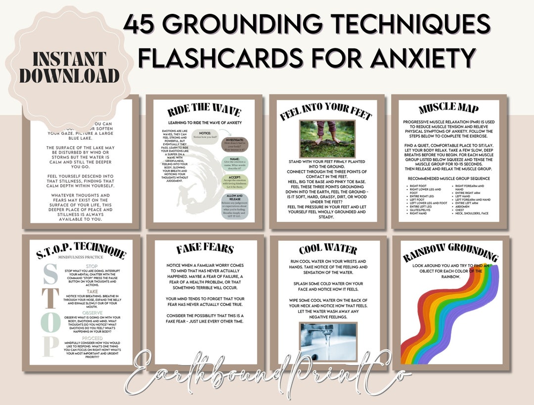 Grounding Techniques, Coping Skills Cards, Anxiety Cards, Calming ...