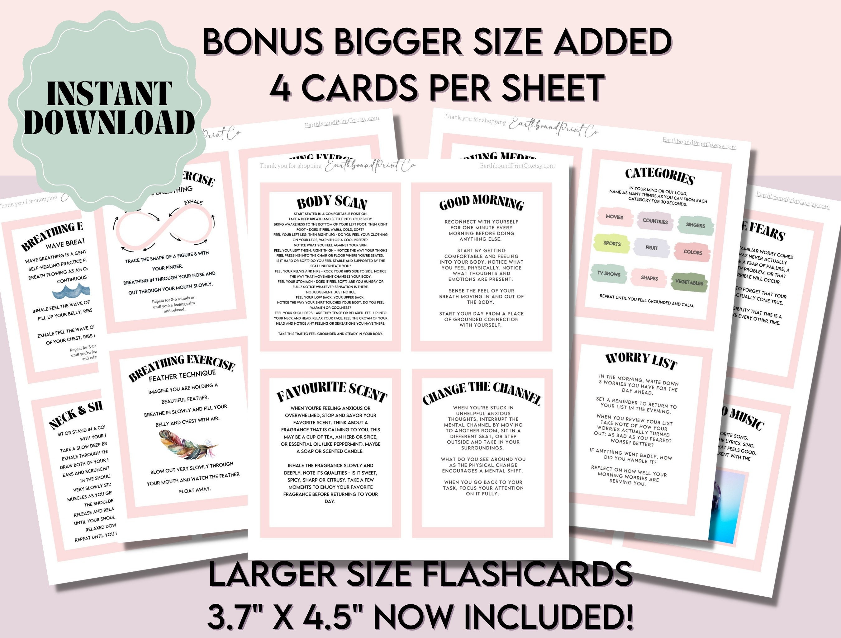 Grounding Techniques, Coping Skills Cards, Anxiety Cards, Calming ...