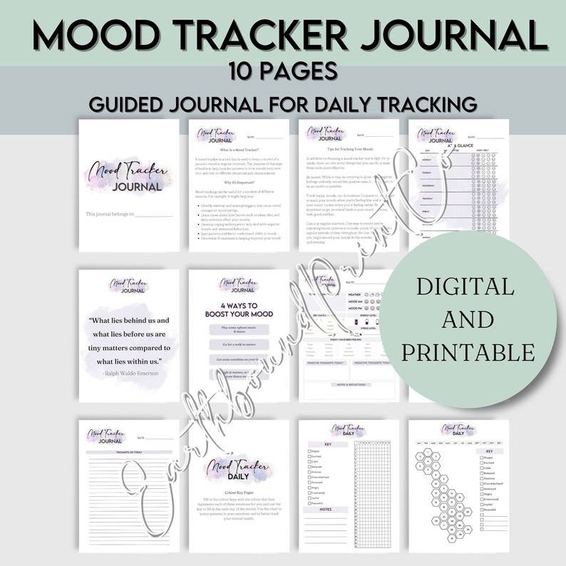 Mood Tracker Daily Planner Mood Journal Self Care Kit - Etsy