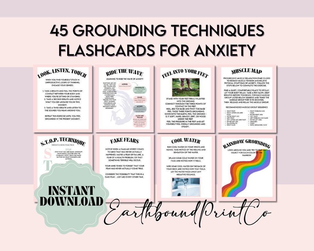 Grounding Techniques, Coping Skills Cards, Anxiety Cards, Calming ...