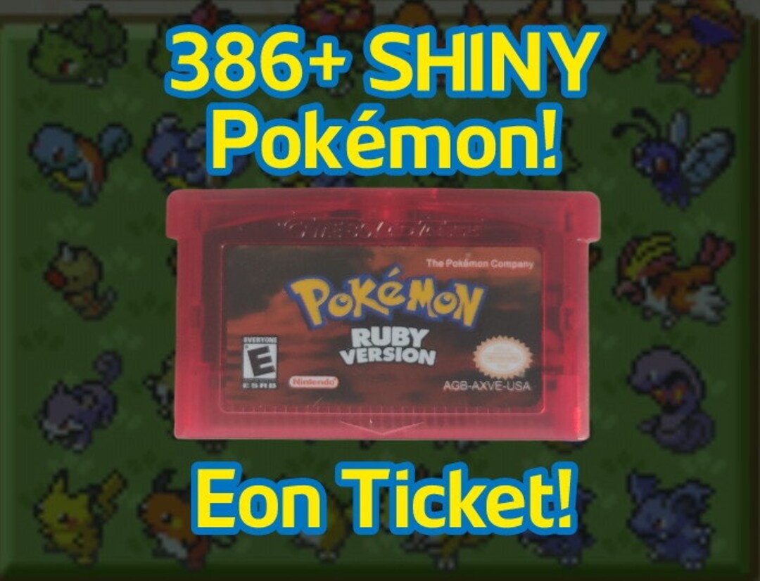 UNLOCKED Pokémon Ruby Cartridge 386 Shiny Pokemon All Event Tickets - Etsy