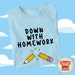 Down With Homework Simpsons Themed T-shirt Bart Simpson Mad Magazine ...