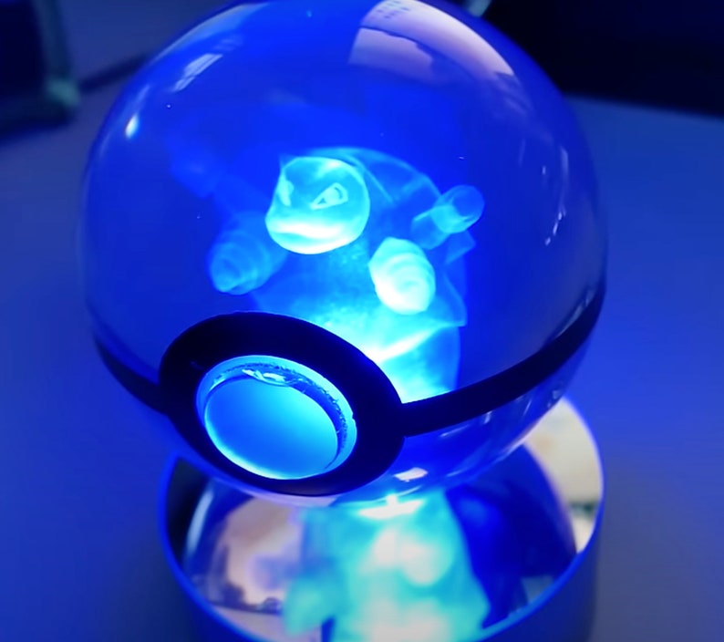 Pokemon Charizard Blastoise Venusaur 3D Crystal Pokeball RGB LED Laser ...