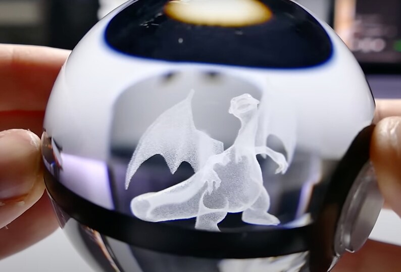 Pokemon Charizard Blastoise Venusaur 3D Crystal Pokeball RGB LED Laser ...