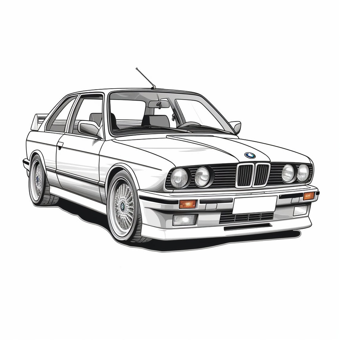 Digital Art Coloring Pages BMW M3 Cars 20 Pages - Etsy Australia