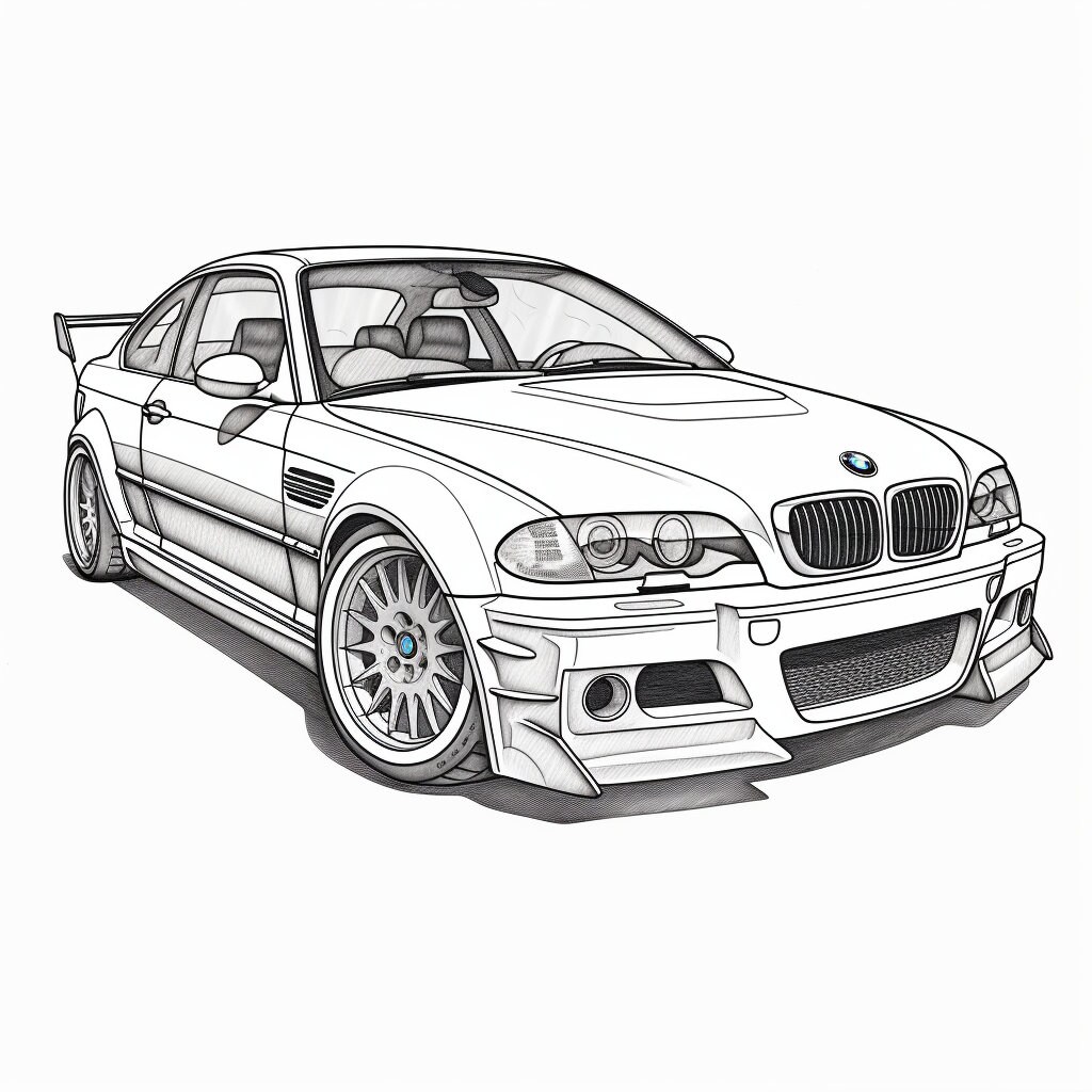 Digital Art Coloring Pages BMW M3 Cars 20 Pages - Etsy