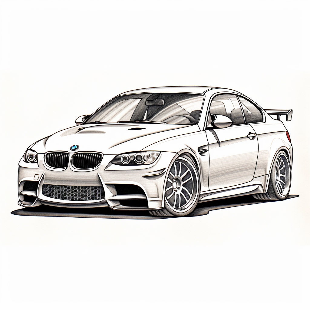 Digital Art Coloring Pages BMW M3 Cars 20 Pages - Etsy
