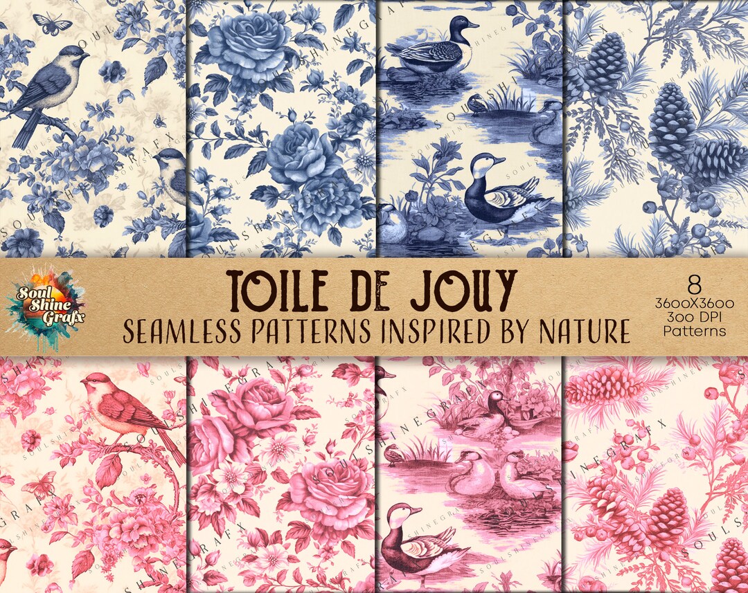 French Toile De Jouy - Toile - Seamless Toile Patterns - Nature ...