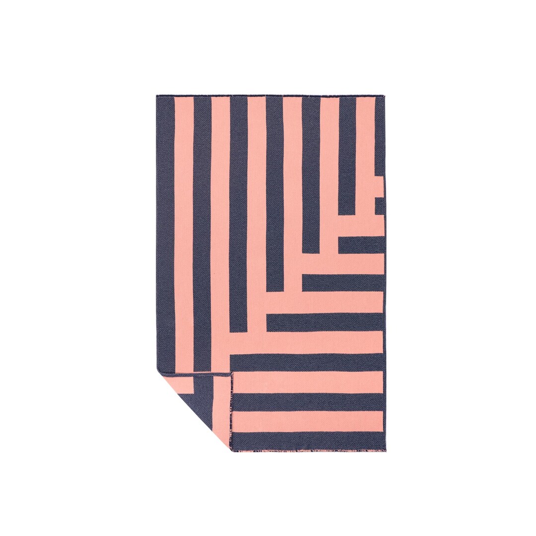Striped Salmon Pink Beach Towel, Beach Blanket Mat Throw Rug Luxury ...