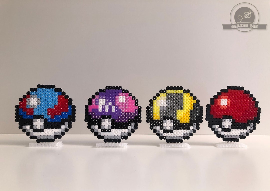 Pokeballs Hama Beads Figurine Set - Etsy