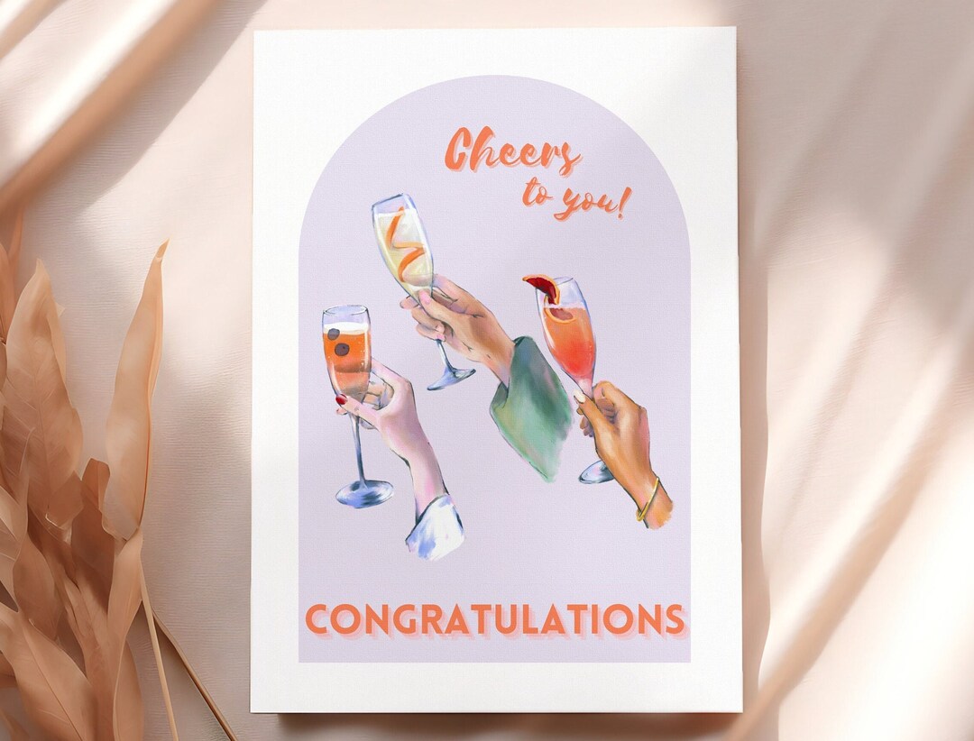 Congratulations Card Cheers to You Signature Drinks Printable Greeting ...