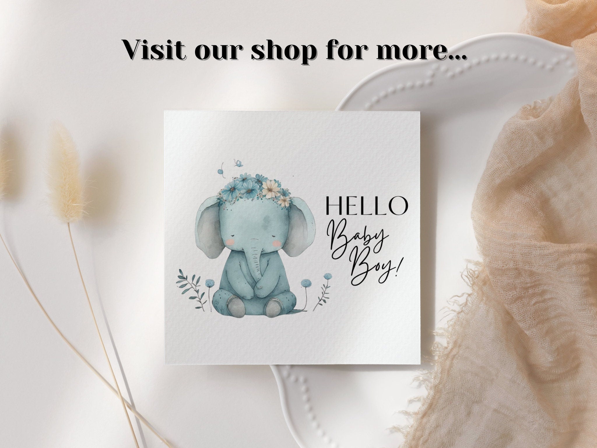 Hello Baby Girl Printable Card DIGITAL Download Printable Cute Mouse ...