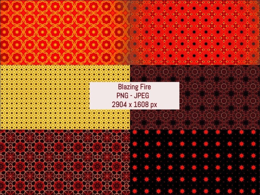 Blazing Fire, Digital Papers - PNG, JPG, - Commercial Use, Instant ...