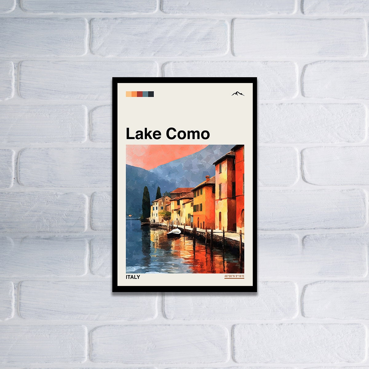 Lake Como Poster Lake Como Print Oil Painting Art Abstract - Etsy