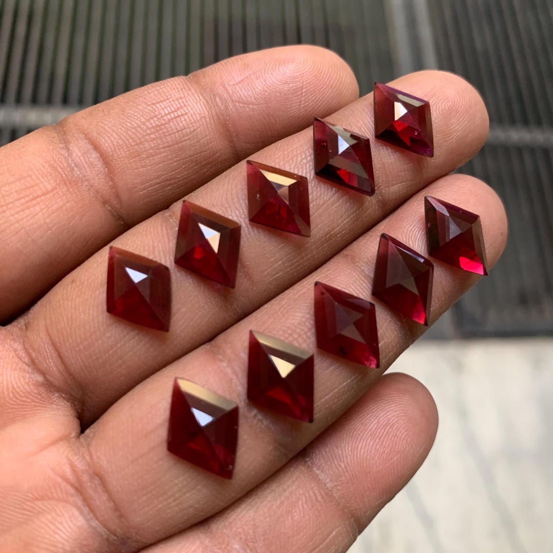 Gemstone Natural Red Garnet Step Cut Shape Fancy Size 10x14 MM Quality ...