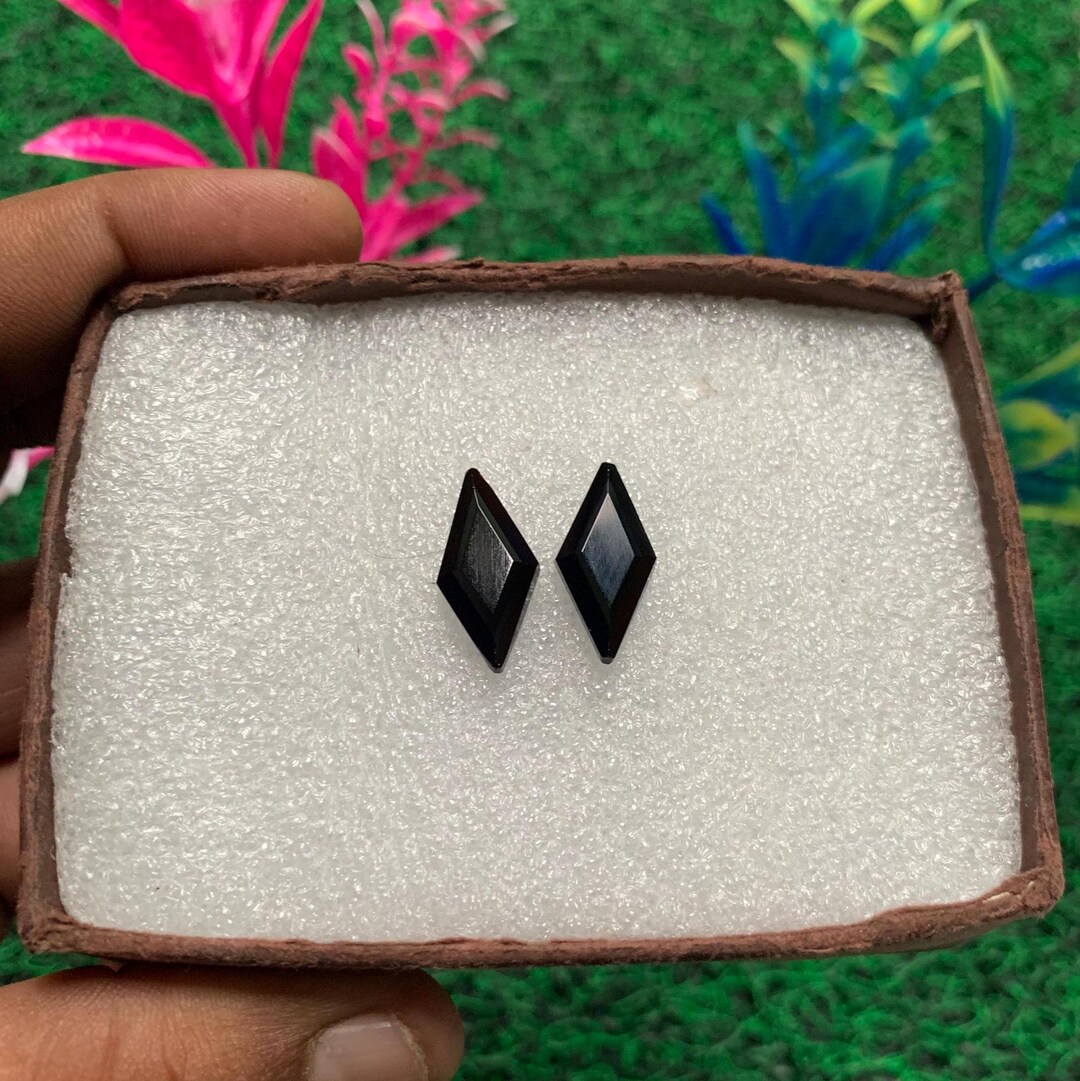 Black Onyx Steps Cut One Matched Pair Fancy Shape Size 10x20 MM ...