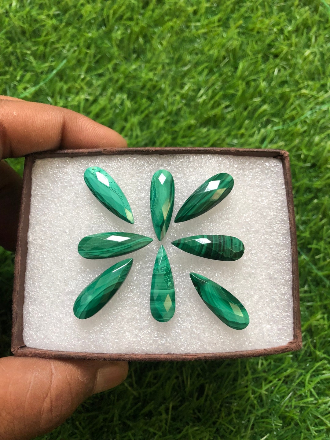 Gemstone Natural Malachite Rose Cut Briolettes Size 8x24 MM Shape Long ...