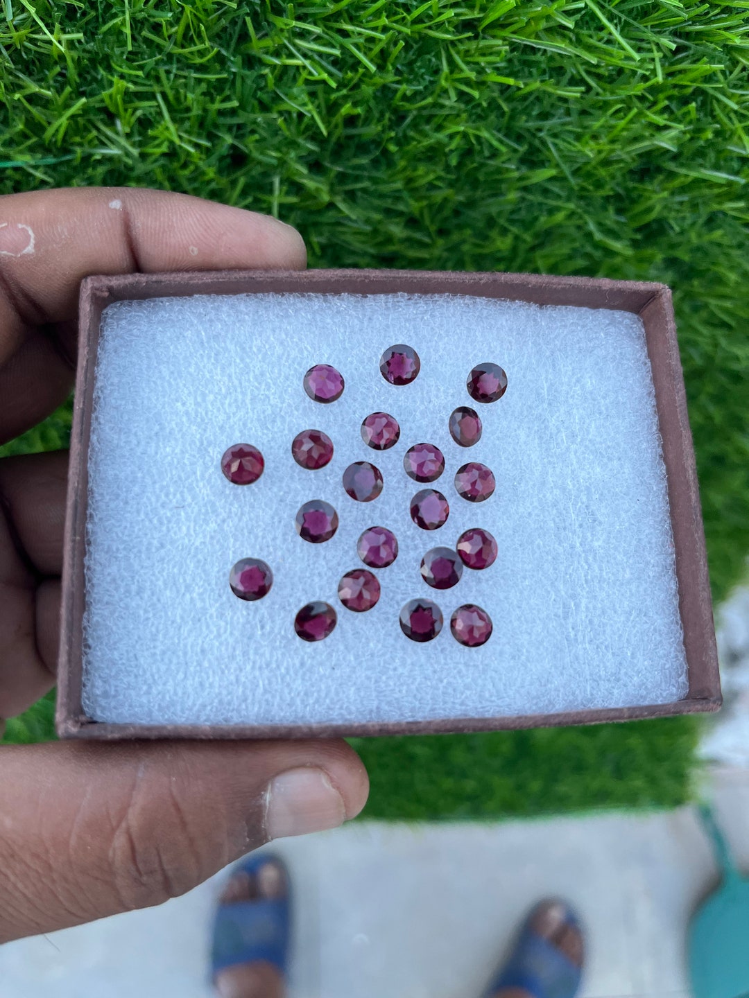 Gemstone Natural Red Garnet PACK:-20 Pieces Lot SIZE 6x6 MM Faceted Cut ...