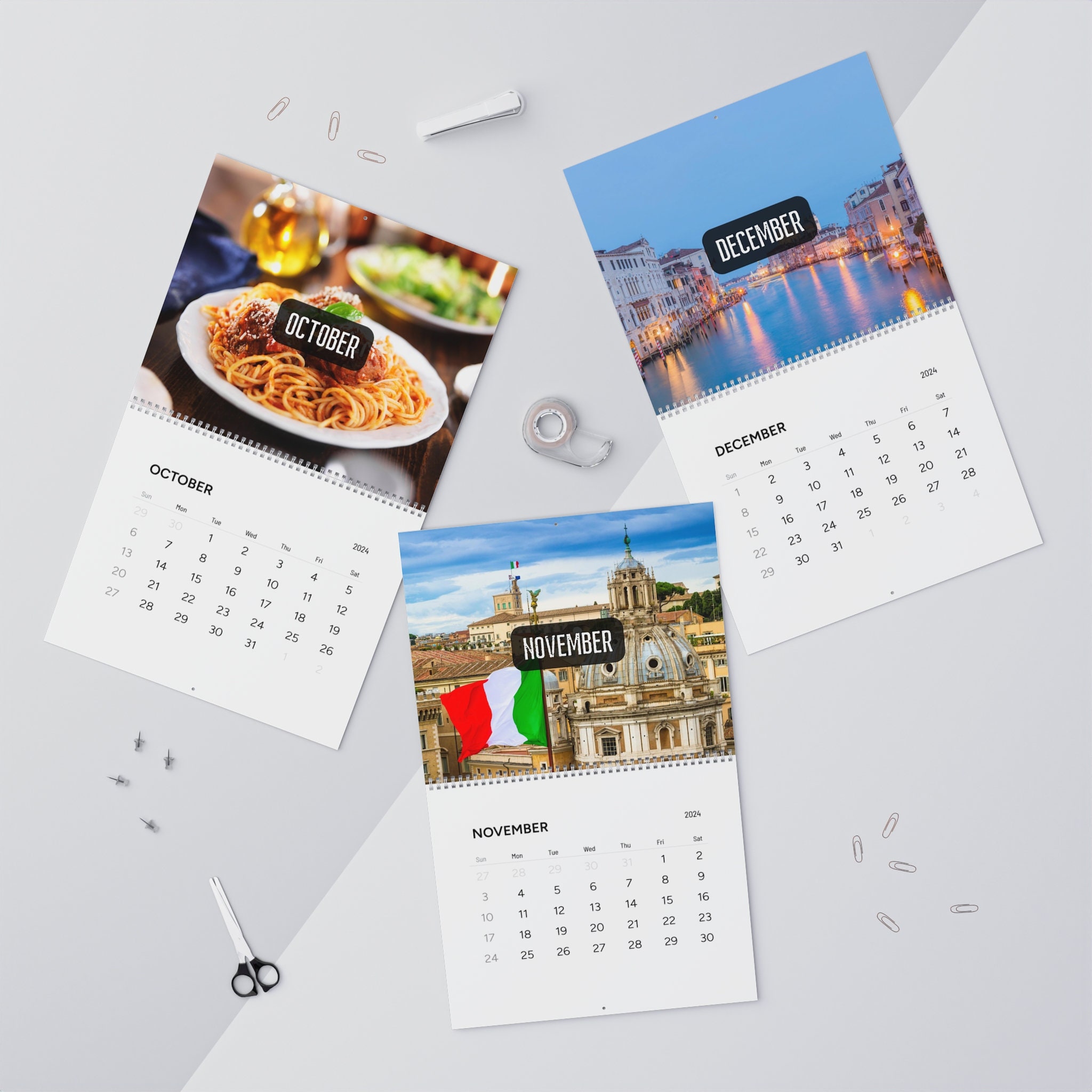 2024 Italy Wall Calendar Explore Italy Month by Month in - Etsy