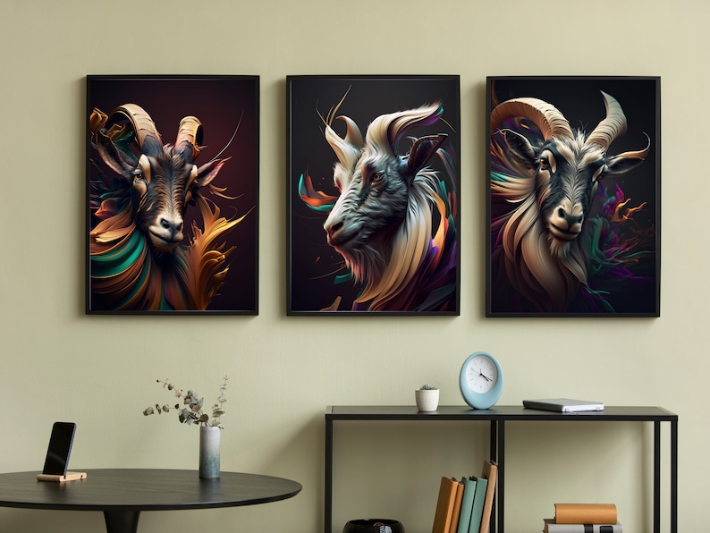 Billy Goat Art Print, Abstract Art, Abstract Art Decor, Wall Art ...