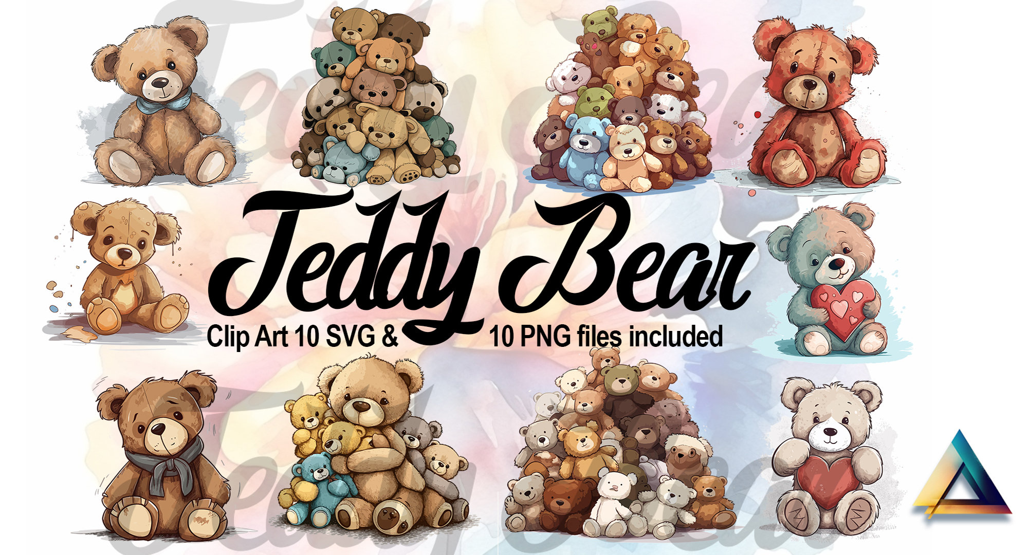 Teddy Bears Clip Art 10 High Quality Svgs and Pngs Digital Download ...